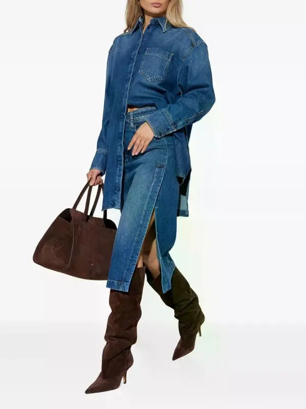 Sportmax Belted Denim Midi Skirt