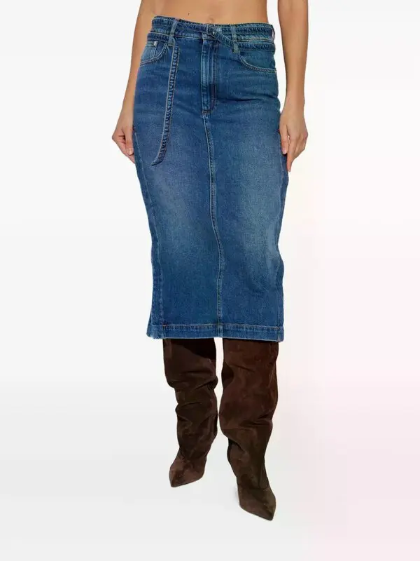 Sportmax Belted Denim Midi Skirt