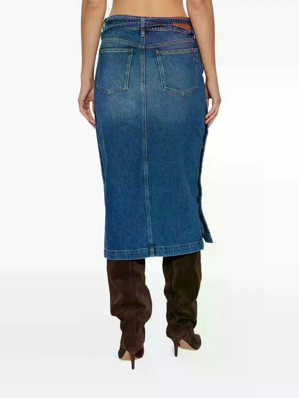 Sportmax Belted Denim Midi Skirt