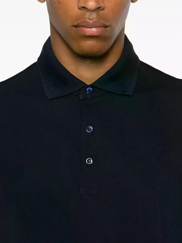 Canali Cotton Polo Shirt - Blue