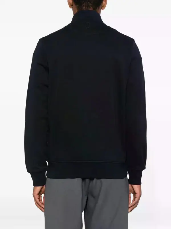 Canali Zip-up Cotton Sweatshirt - Blue