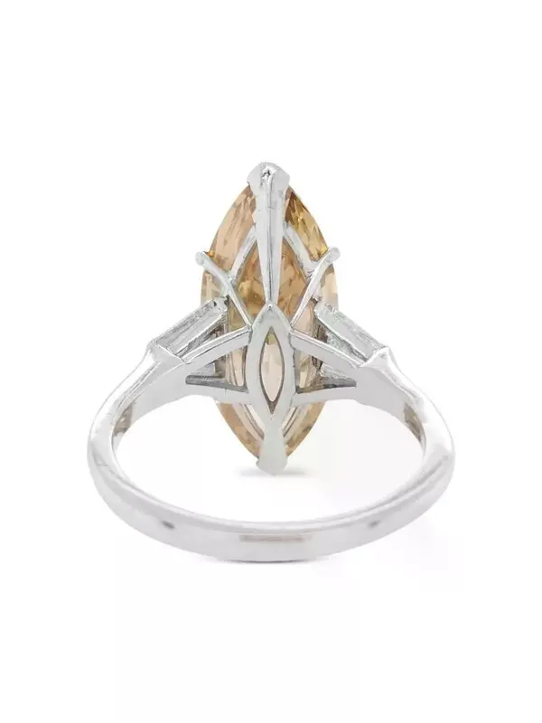 HYT JEWELRY Platinum Marquise-cut Diamond Ring With Baguette Accents