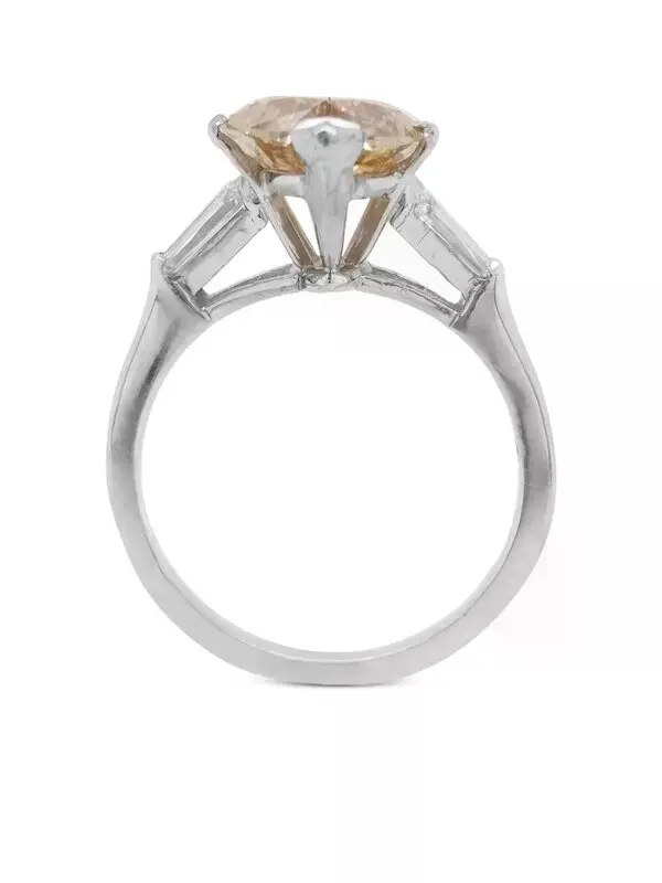 HYT JEWELRY Platinum Marquise-cut Diamond Ring With Baguette Accents