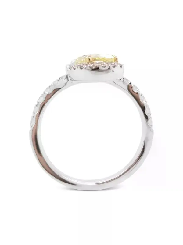 HYT JEWELRY 18k White Gold Pear Diamond Ring - Silver