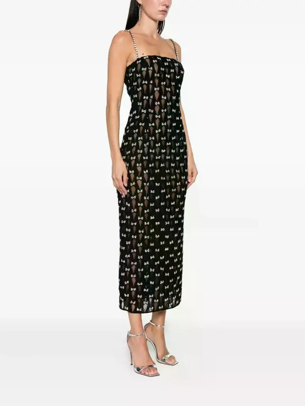 NISSA Bow-embellished Midi Dress