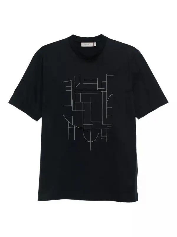 Canali Geometric-print T-shirt