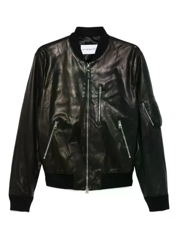 Givenchy Leather Zip-up Bomber Jacket
