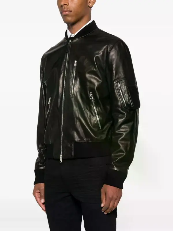Givenchy Leather Zip-up Bomber Jacket