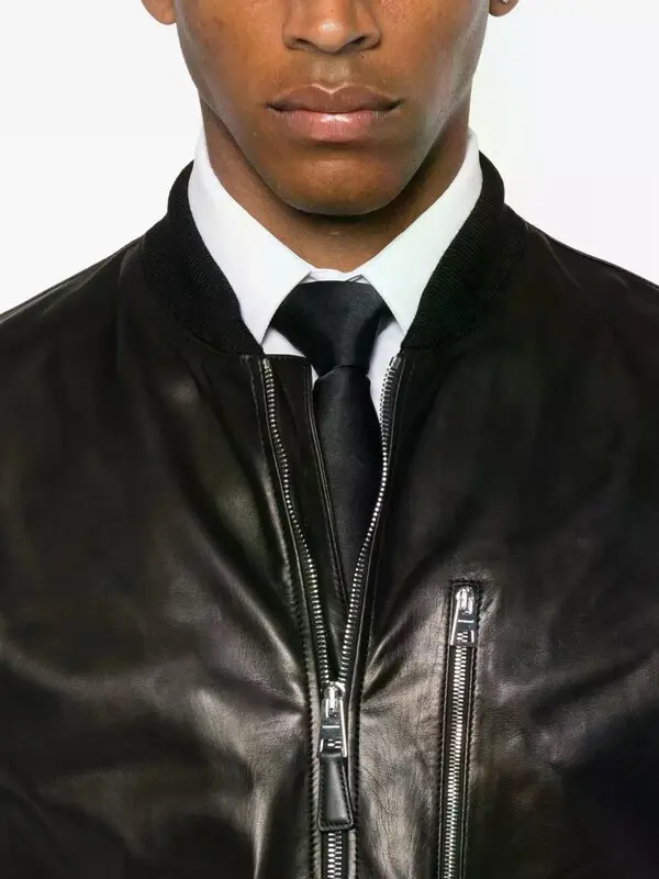 Givenchy Leather Zip-up Bomber Jacket