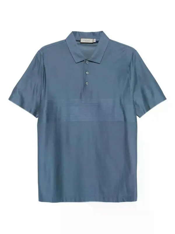 Canali Stripe-detail Polo Shirt - Blue