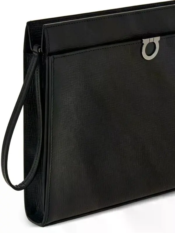 FERRAGAMO Gancini Clutch Bag - Black