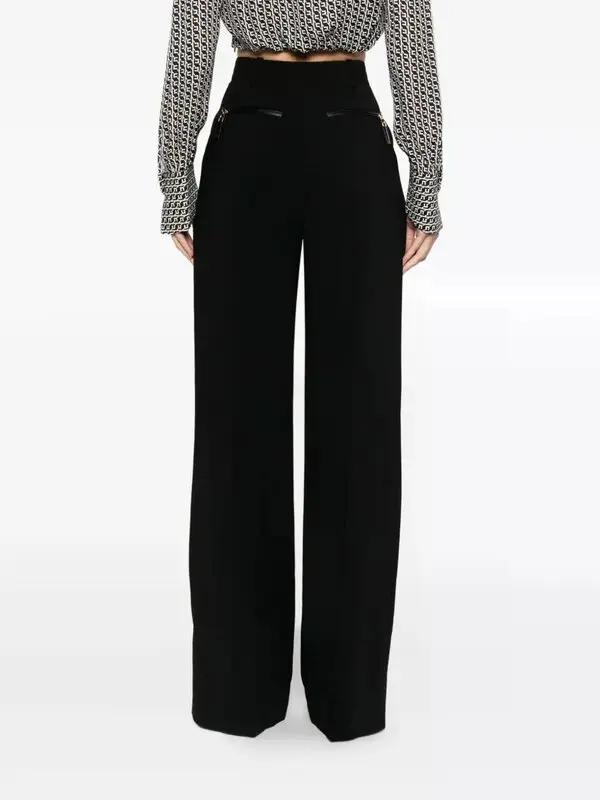 Elisabetta Franchi Pleated Wide-leg Trousers