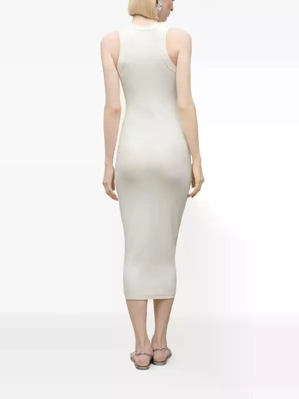AREA Crystal-embellished Ribbed Knit Midi Dress