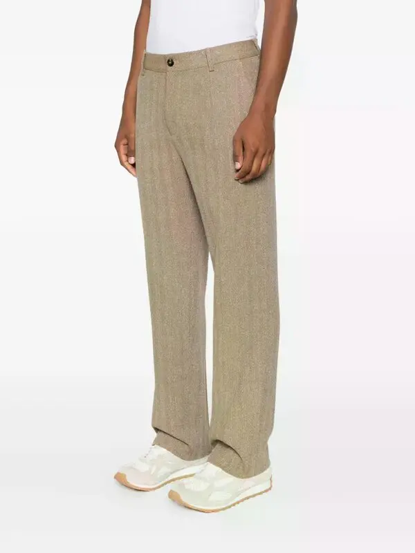 GOLDEN GOOSE Textured Linen-blend Trousers