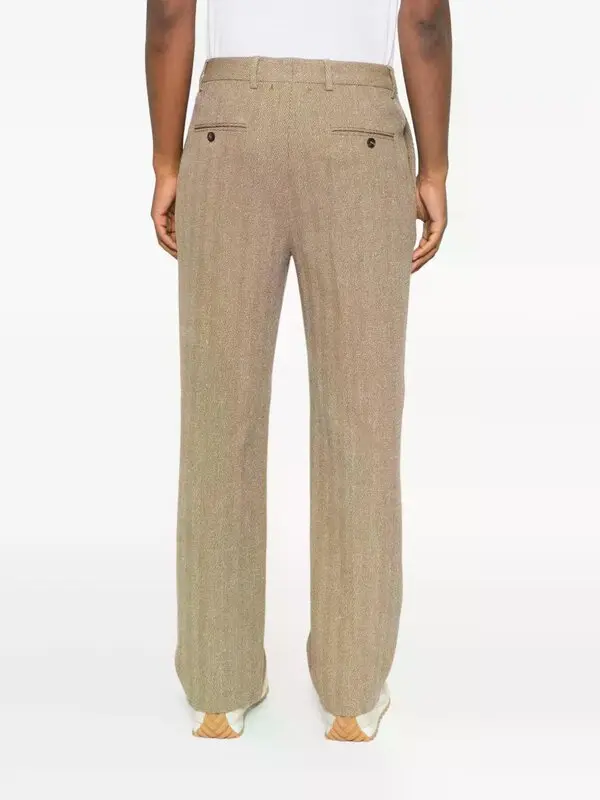 GOLDEN GOOSE Textured Linen-blend Trousers
