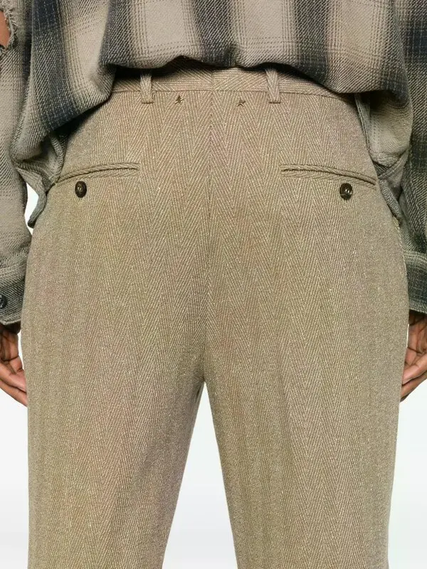 GOLDEN GOOSE Textured Linen-blend Trousers