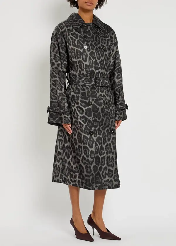 Stella McCartney Leopard-print Shell Trench Coat