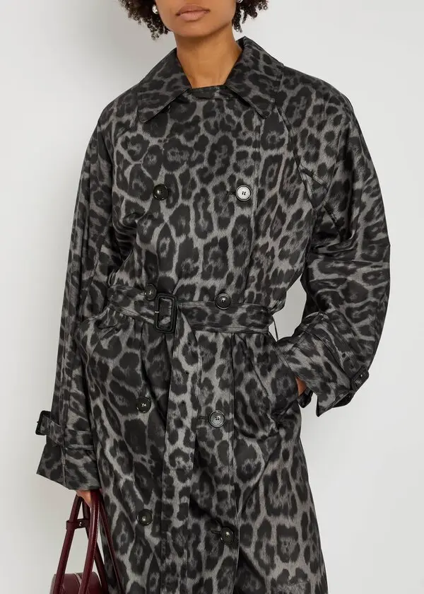 Stella McCartney Leopard-print Shell Trench Coat