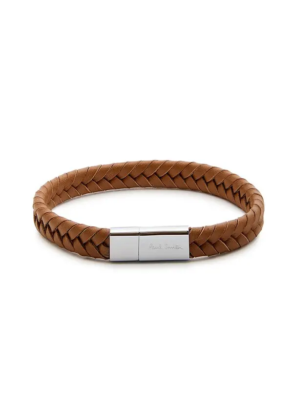 Paul Smith Braided Leather Bracelet - Brown