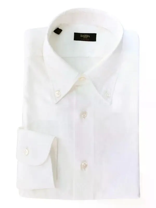BARBA NAPOLI Button-down Cotton Shirt - White