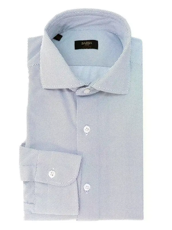 BARBA NAPOLI Micro-dot Patterned Shirt - Blue