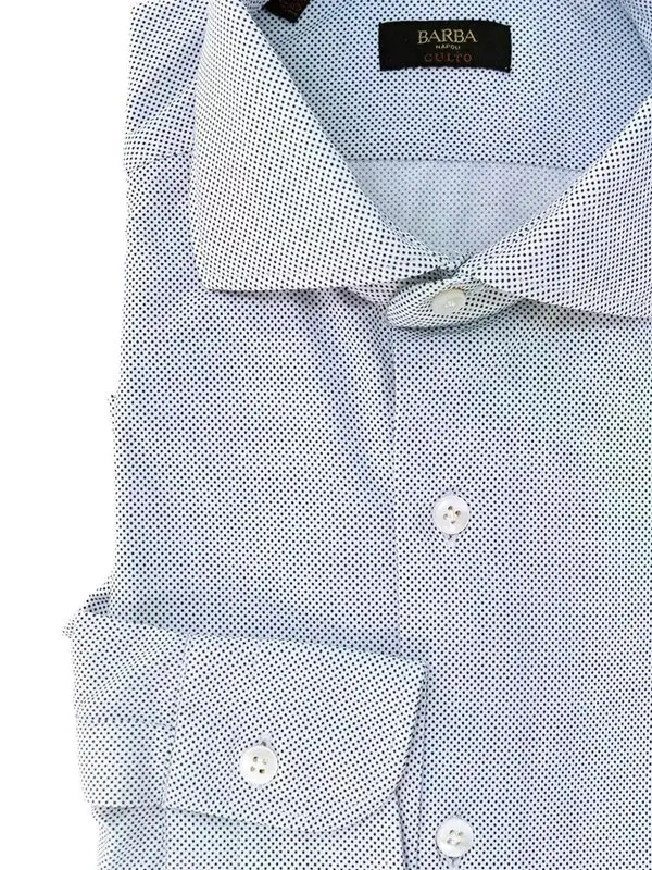 BARBA NAPOLI Micro-dot Patterned Shirt - Blue