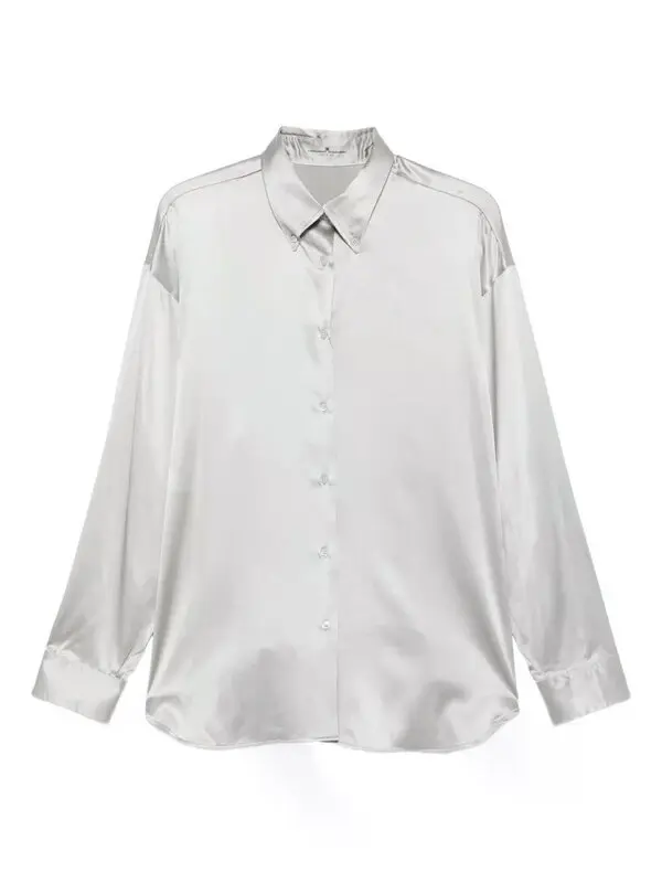 Ermanno Scervino Button-down Satin Shirt - Grey
