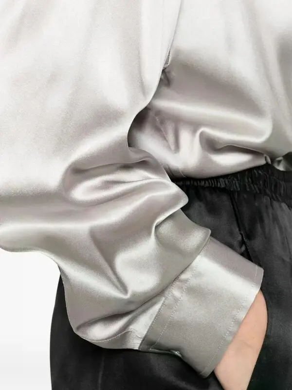 Ermanno Scervino Button-down Satin Shirt - Grey