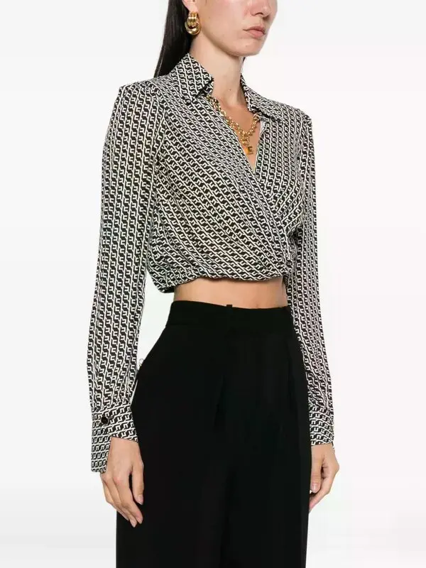 Elisabetta Franchi Geometric-print Wrap Top