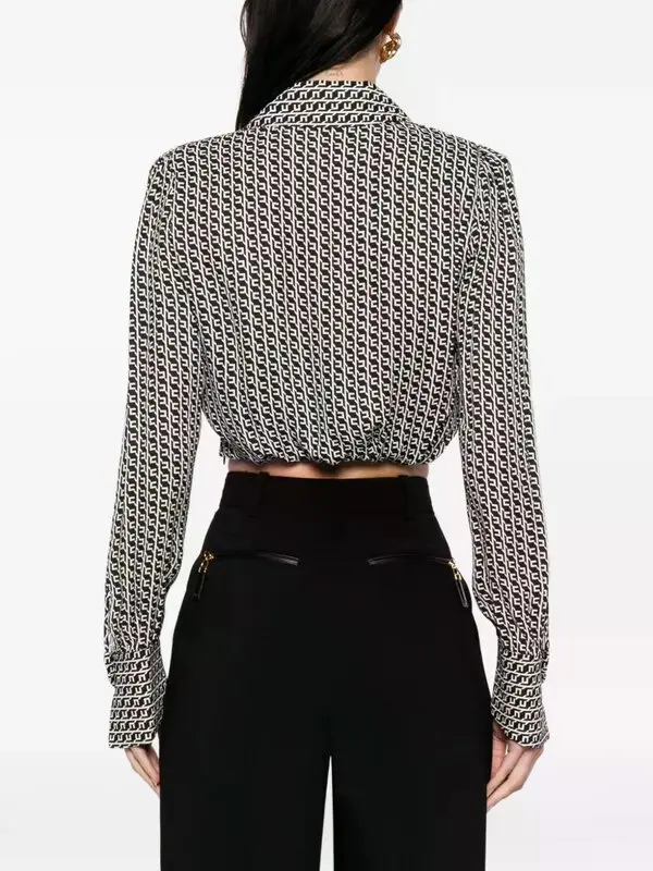 Elisabetta Franchi Geometric-print Wrap Top