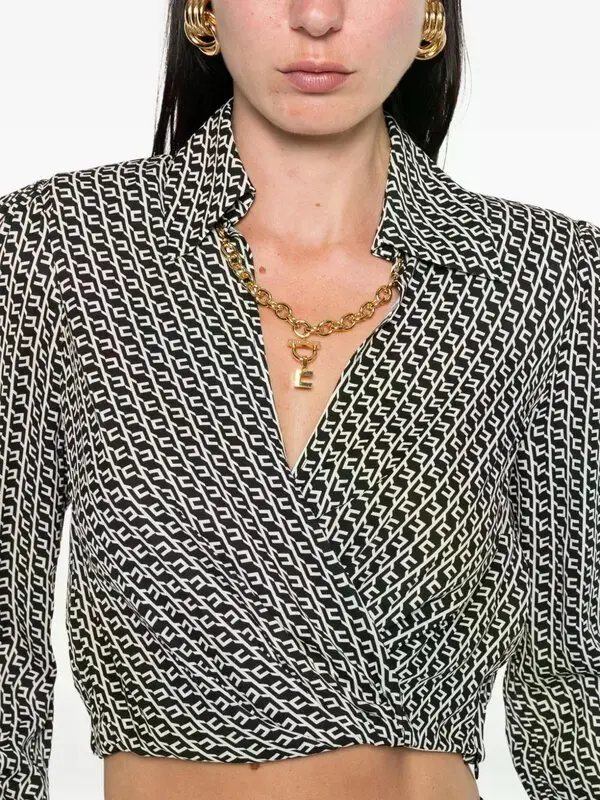 Elisabetta Franchi Geometric-print Wrap Top