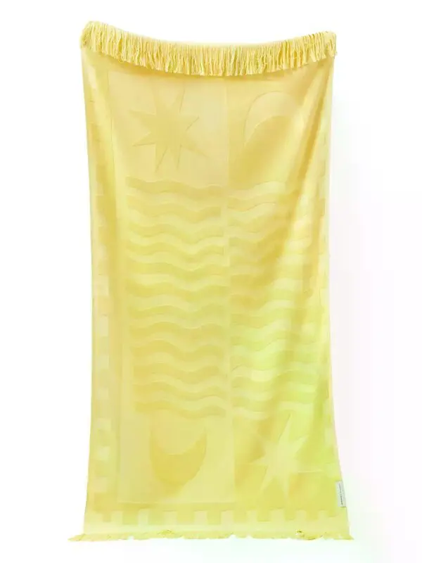SUNNYLIFE Cotton Towel With Fringed Trims - Yellow