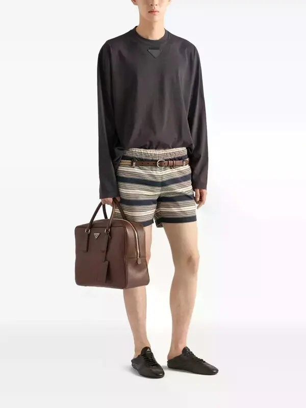 Prada Striped Swim Trunks