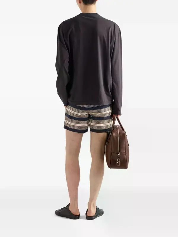 Prada Striped Swim Trunks