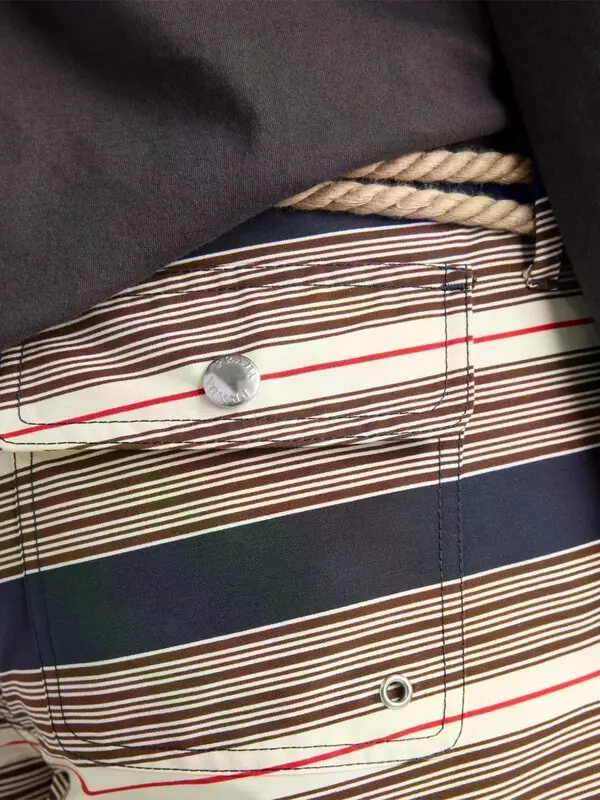 Prada Striped Swim Trunks