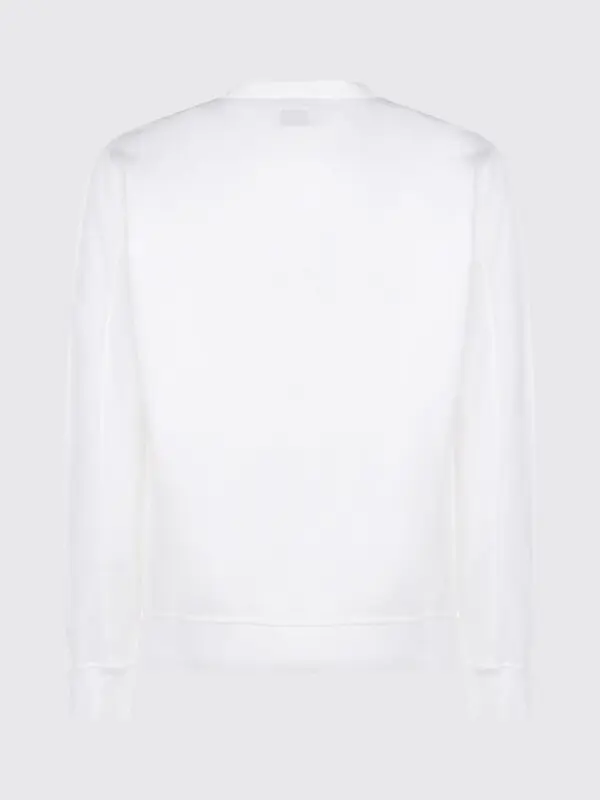 C.P. COMPANY Cotton Crewneck Sweatshirt With Logo Detail - White