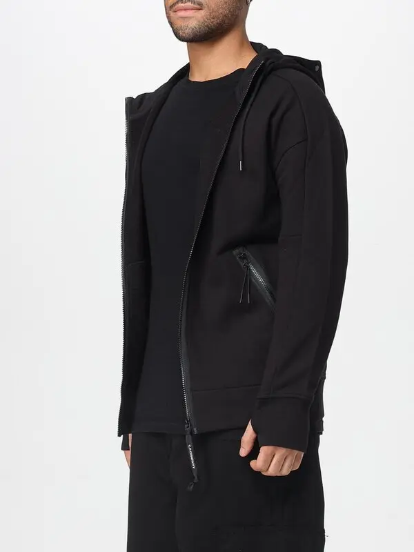 C.P. COMPANY Zip Up Hoodie - Black
