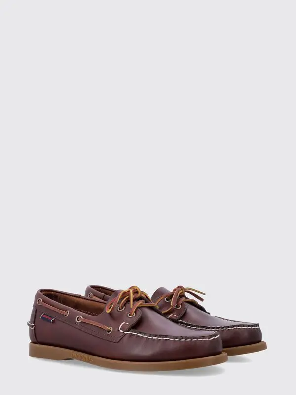 SEBAGO Leather Loafers With Lace-up Detailing - Brown