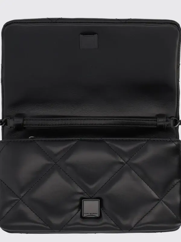 Tory Burch Kira Quilted Leather Mini Bag With Double T Logo And Chain Strap