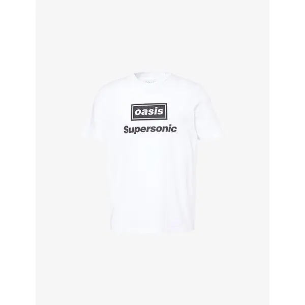 OASIS Supersonic Relaxed-fit Cotton T-shirt - White