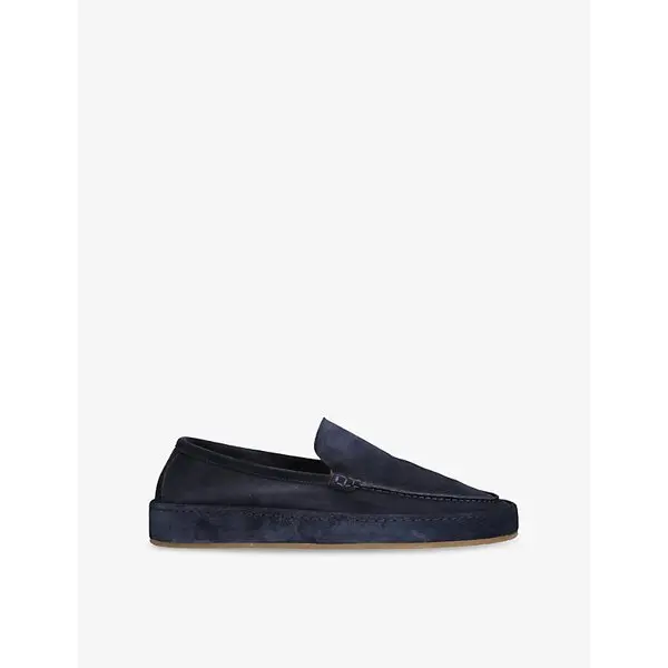AURELIEN Voyager Suede Loafers - Navy
