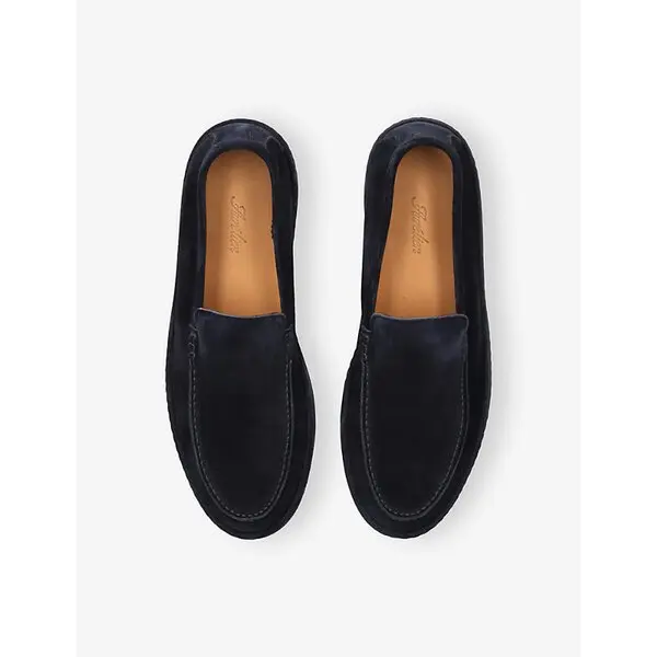 AURELIEN Voyager Suede Loafers - Navy