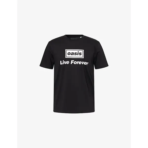 OASIS Live Forever Relaxed-fit Cotton T-shirt - Black