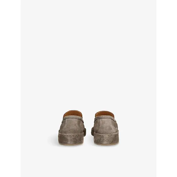 AURELIEN Voyager Suede Loafers - Grey