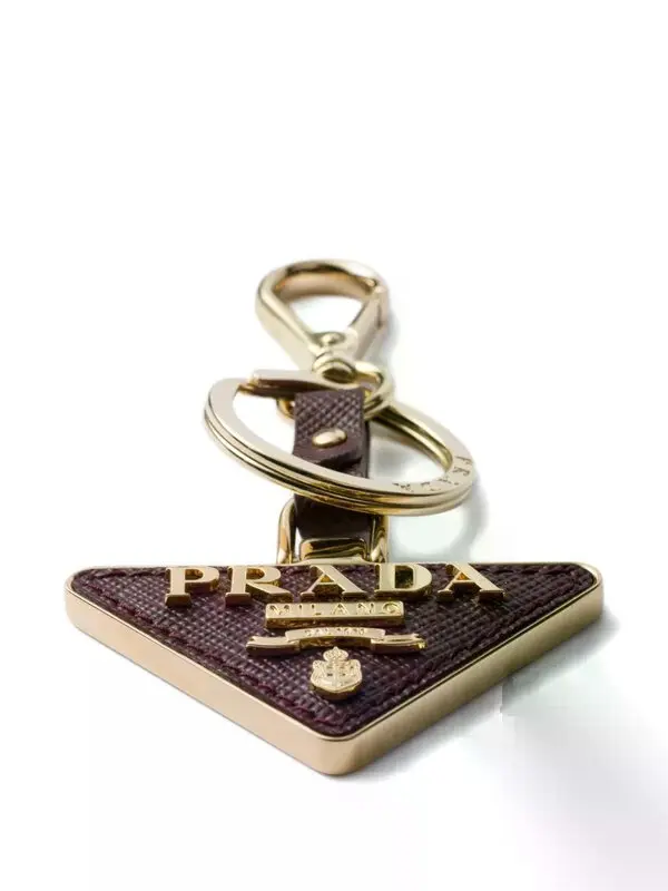 Prada Saffiano Leather Keychain - Red