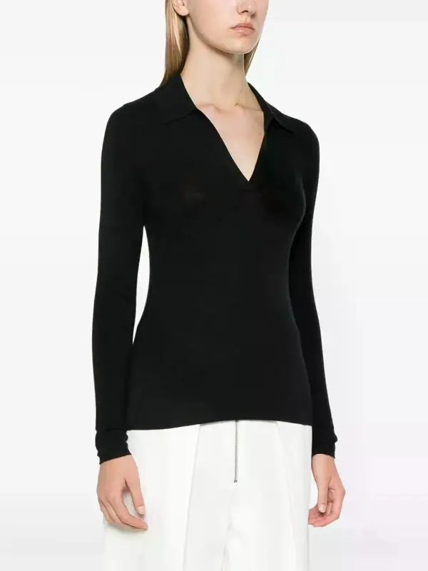 Eric Bompard Knitted Cashmere Polo Top