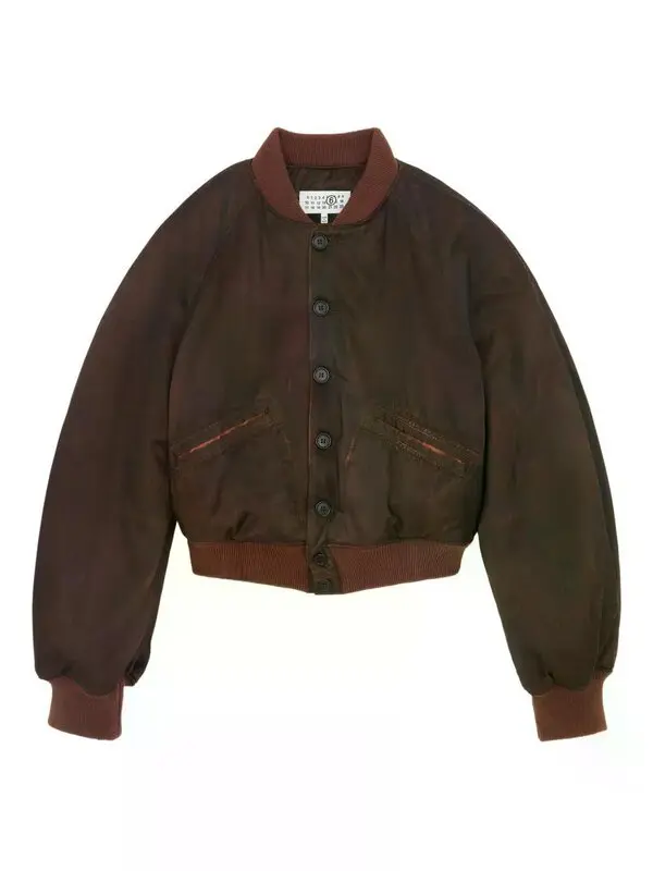 MAISON MARGIELA Button-up Bomber Jacket - Brown