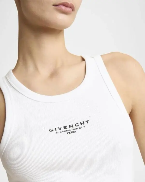 Givenchy Archive Logo Stamp Print Tank Top - White