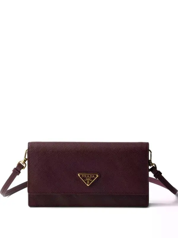 Prada Leather Flap Wallet - Red