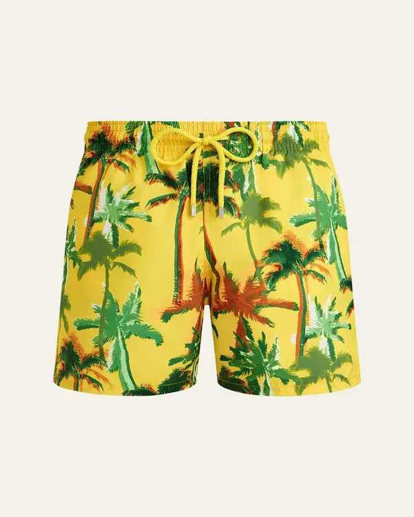 Vilebrequin Packable Palms Print Swim Trunks